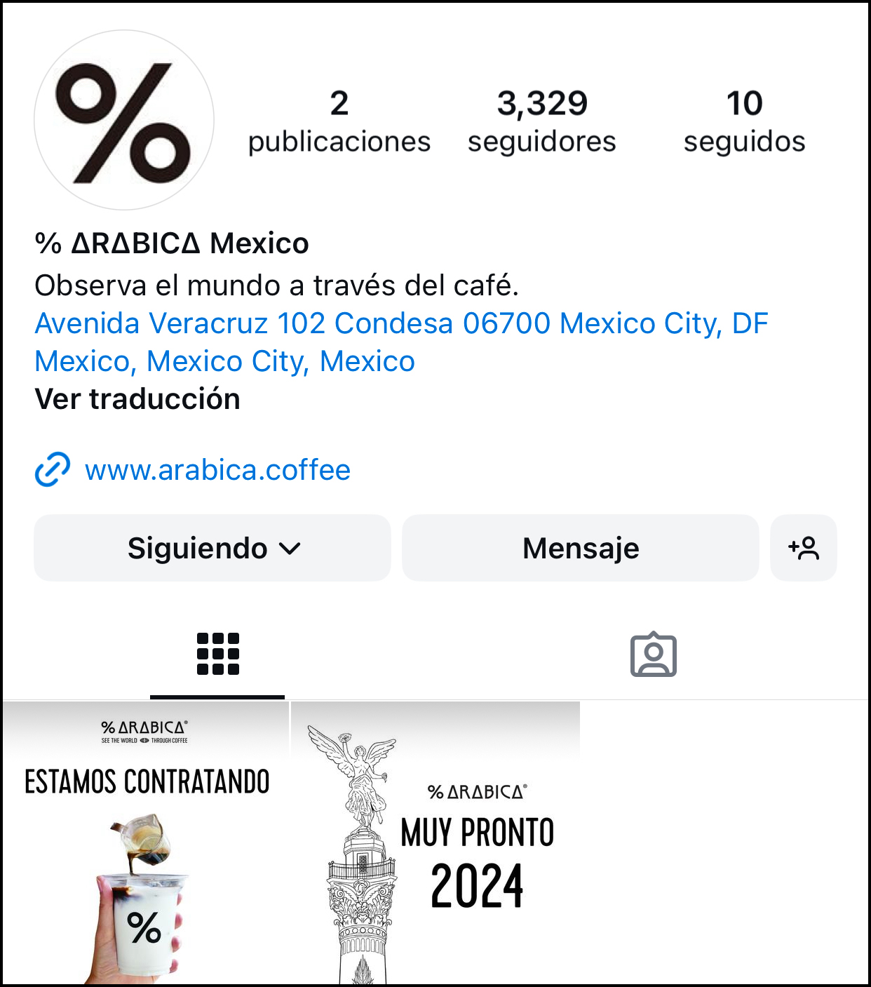 % Arabica llega a Ciudad de México. - Maple Space